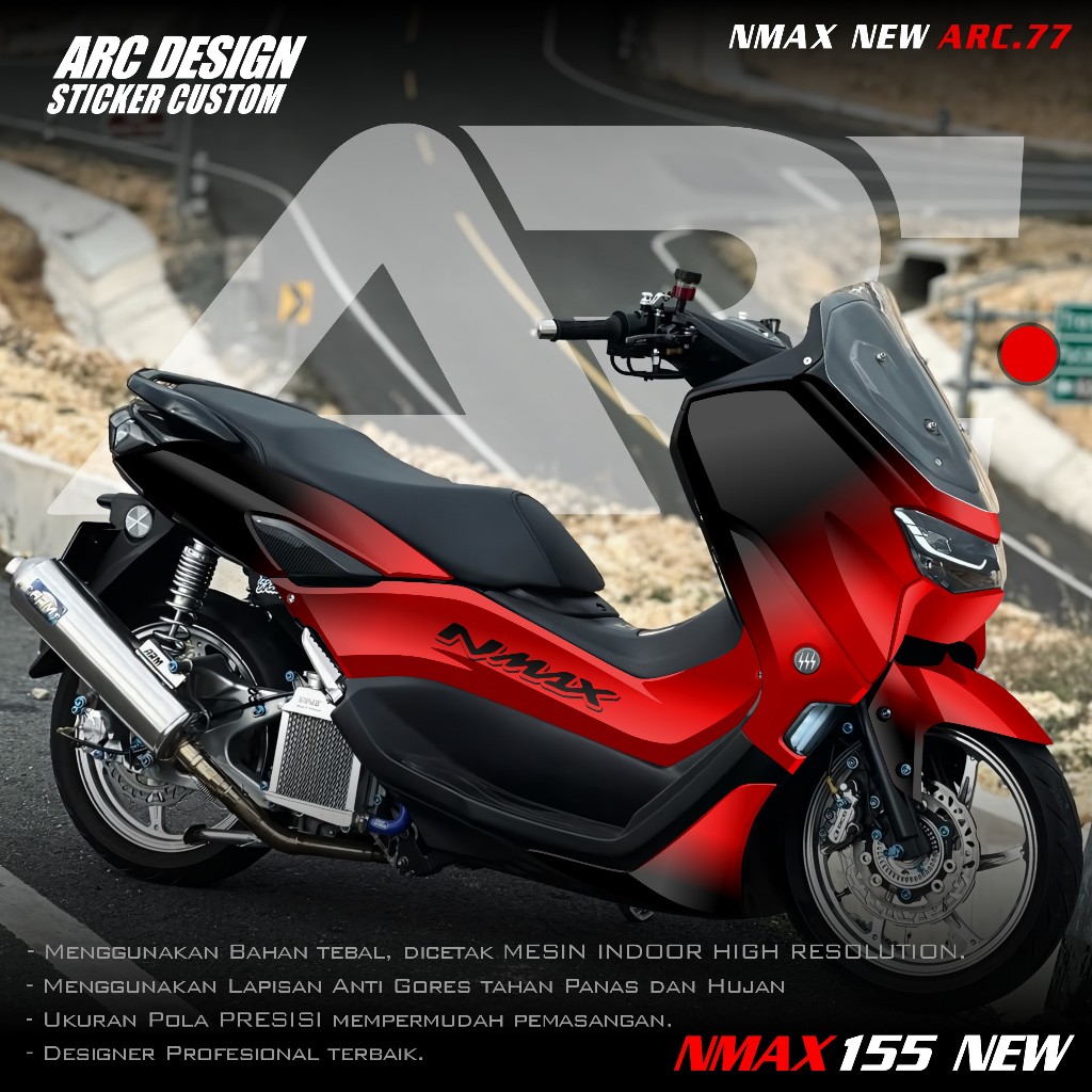 Hitam สติกเกอร์รูปลอกล่าสุด Yamaha Nmax 155 เชื่อมต่อ 2020 2021 2022 ...