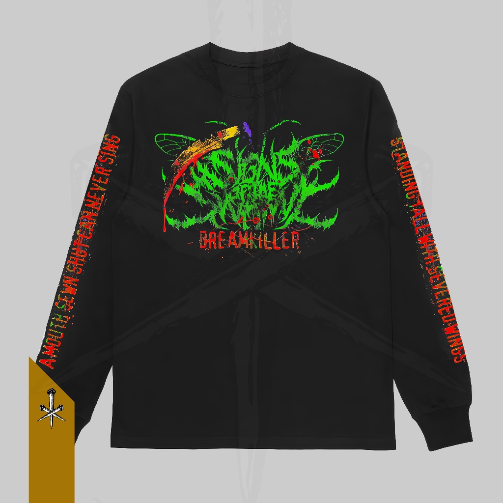 ป้ายเสื้อยืดเพลง Deathcore OF THE SWARM - DREAMKILLER ผ้าฝ้าย 100% ...