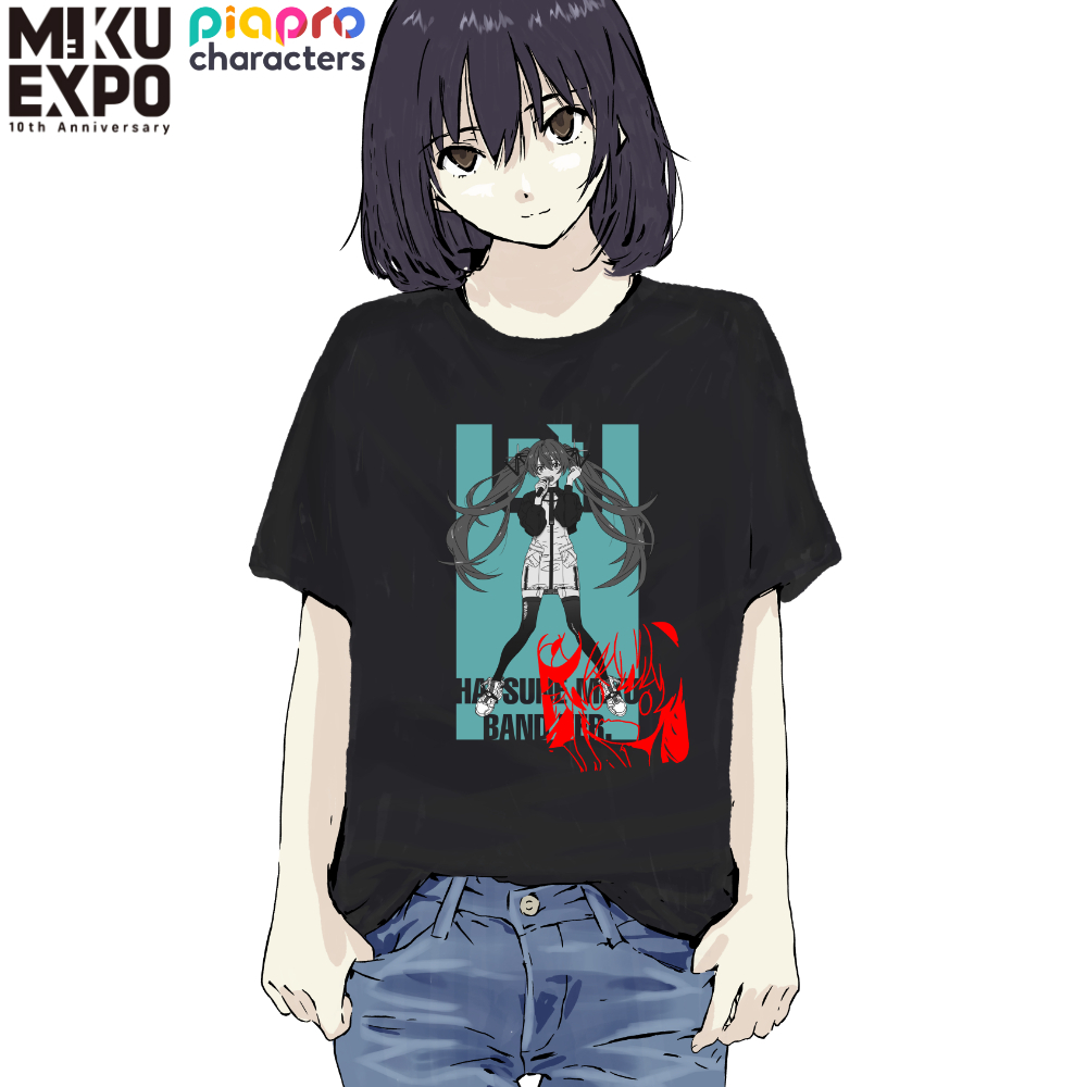 Hatsune Miku Number 01 Band Ver POP UP SHOP ในเสื้อยืด TOWER RECORDS ...