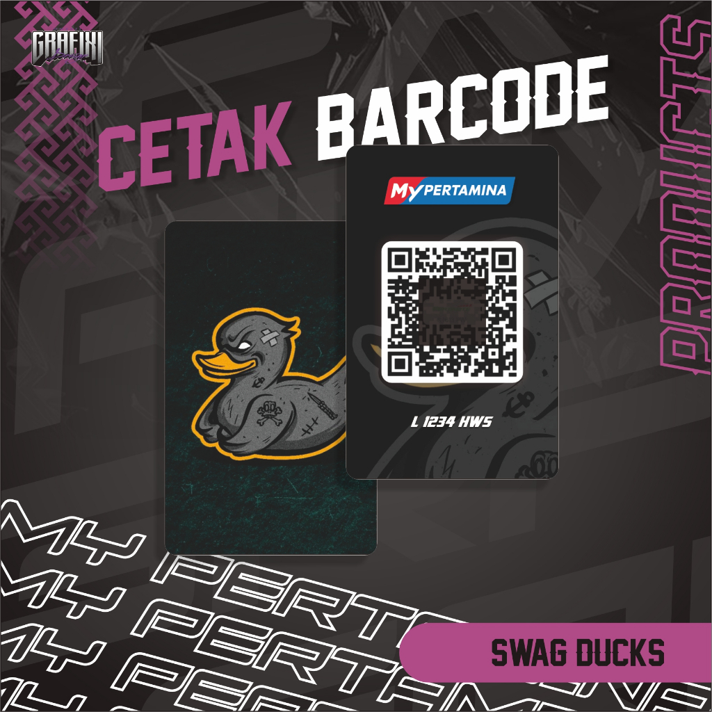 PRINT MY PERTAINA BARCODE PVC CARD SWAG DUCK THEME CUSTOM 2 ด้านข้าง ...