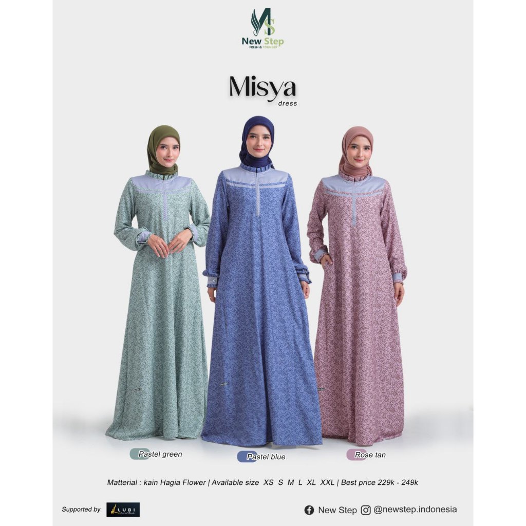 (ล่าสุด) New Step Womens Muslim Gamis by Lubi Misya series | Shopee ...