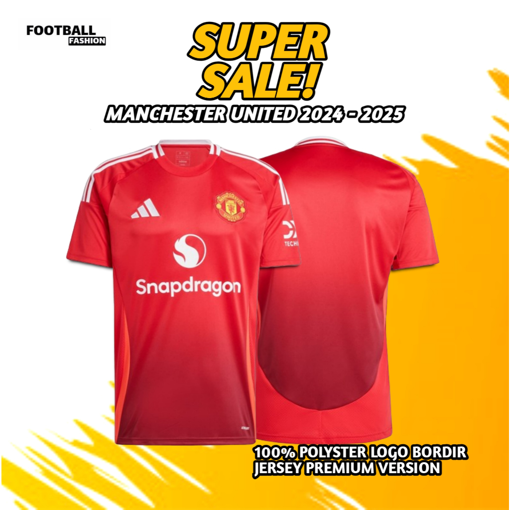 Football Fashion - MU United Home Football Jersey 2024 2025 Supporter ...