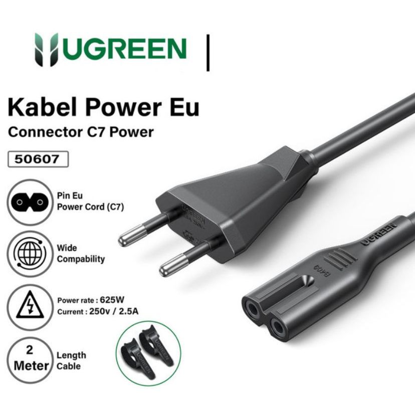 Ugreen Power Printer Cable C7 Connector Number 8 Cord 2 Holes EU Pin ...