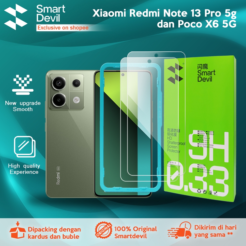 Smartdevil กระจกนิรภัย Poco X6 5G - Xiaomi Redmi Note 13 Pro 5G HD Case Friendly | Shopee Thailand