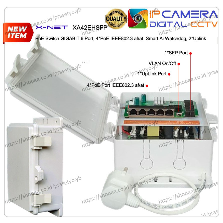 Poe Switch 4 Port GIGABIT 4 * PoE IEEE802.3 af/at 1 * UpLink 1 * พอร์ต ...