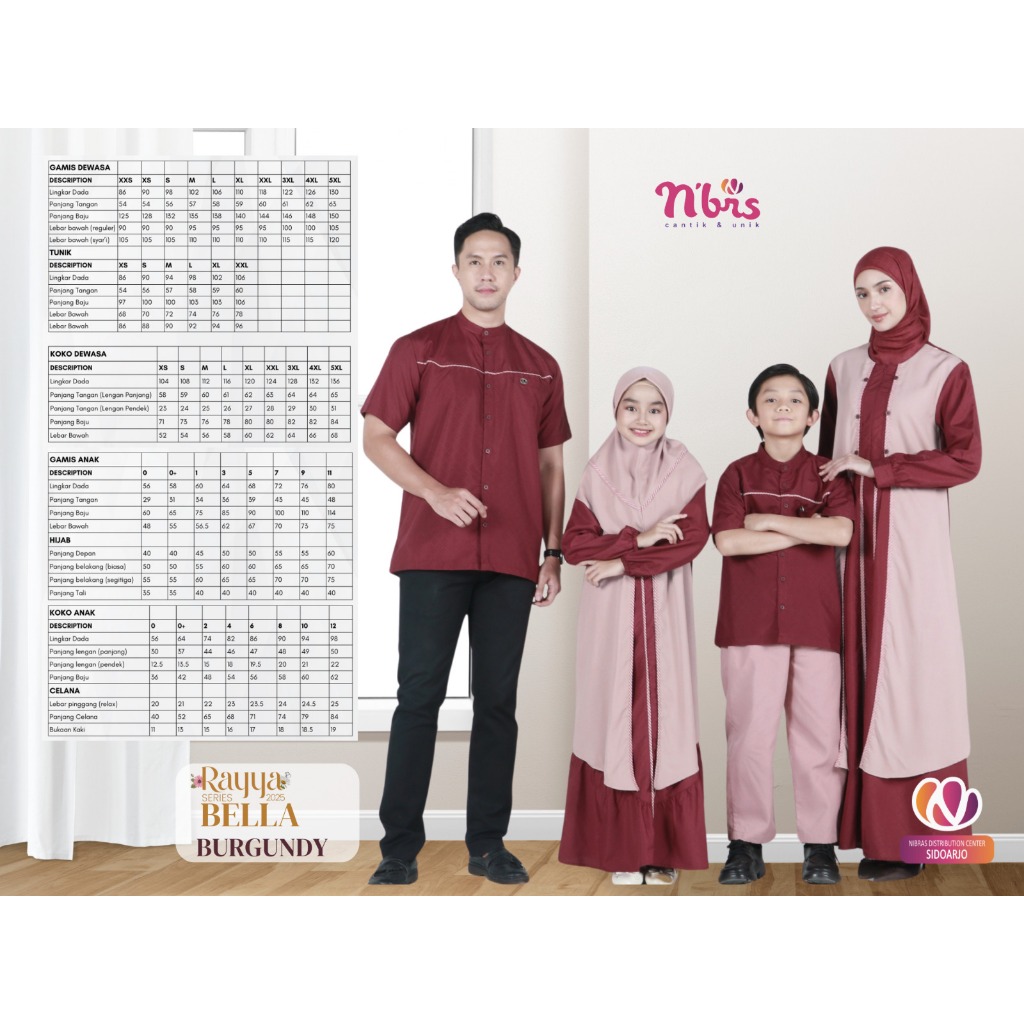 Sarimbit Nibras Bella Burgundy / Rayya Series Nibras 2025 | Shopee Thailand