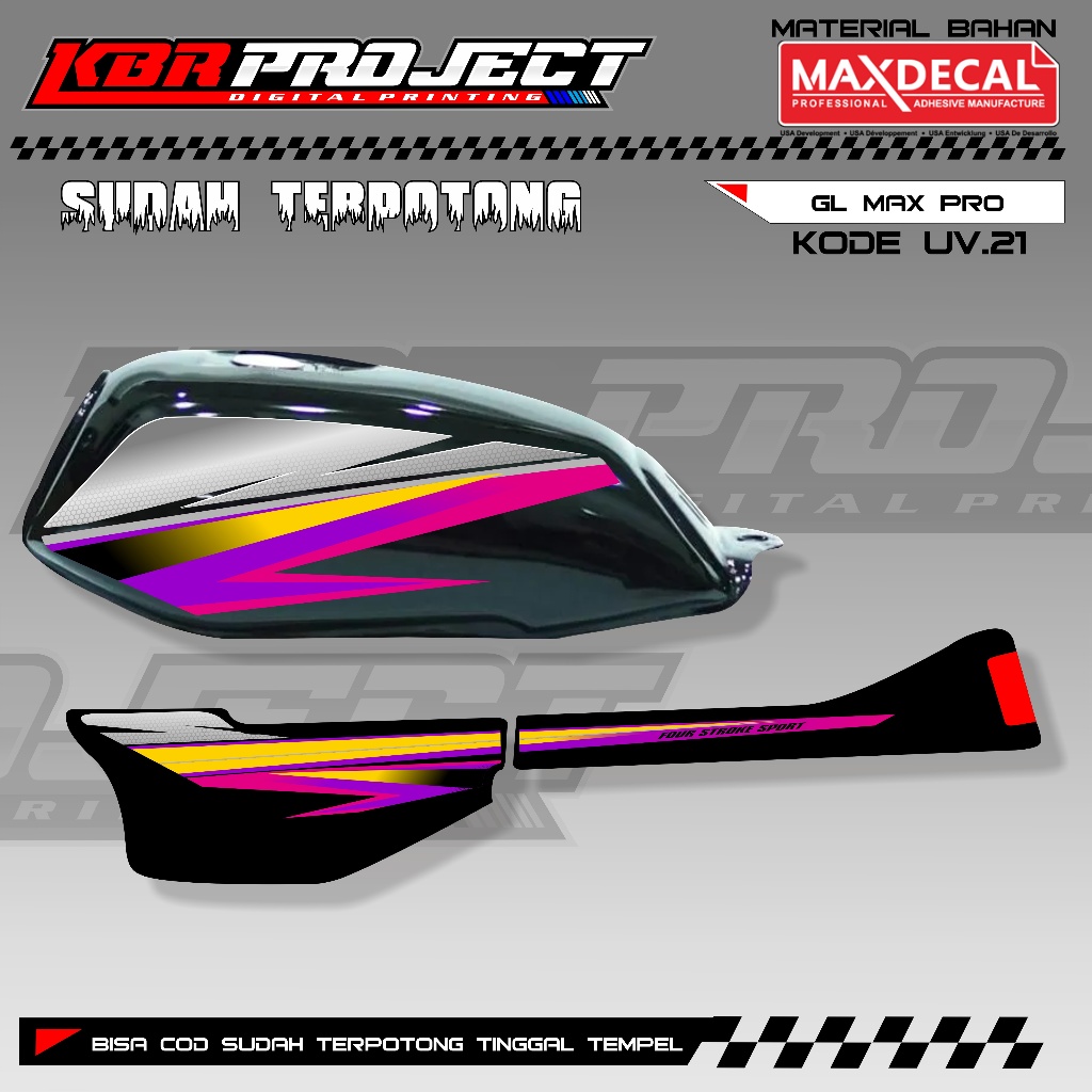 Gl MAX\PRO สติกเกอร์แถบ TRANSPARENT พรีเมี่ยม COOL MOTORCYCLE LIS ...