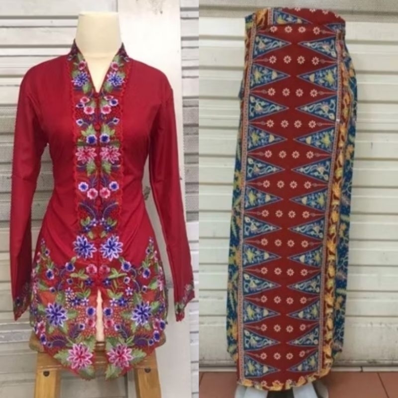 KATUN SK-SET ADULT ENCIM KEBAYA LONG SLEEVES // PREMIUM EMBROIDERED ...