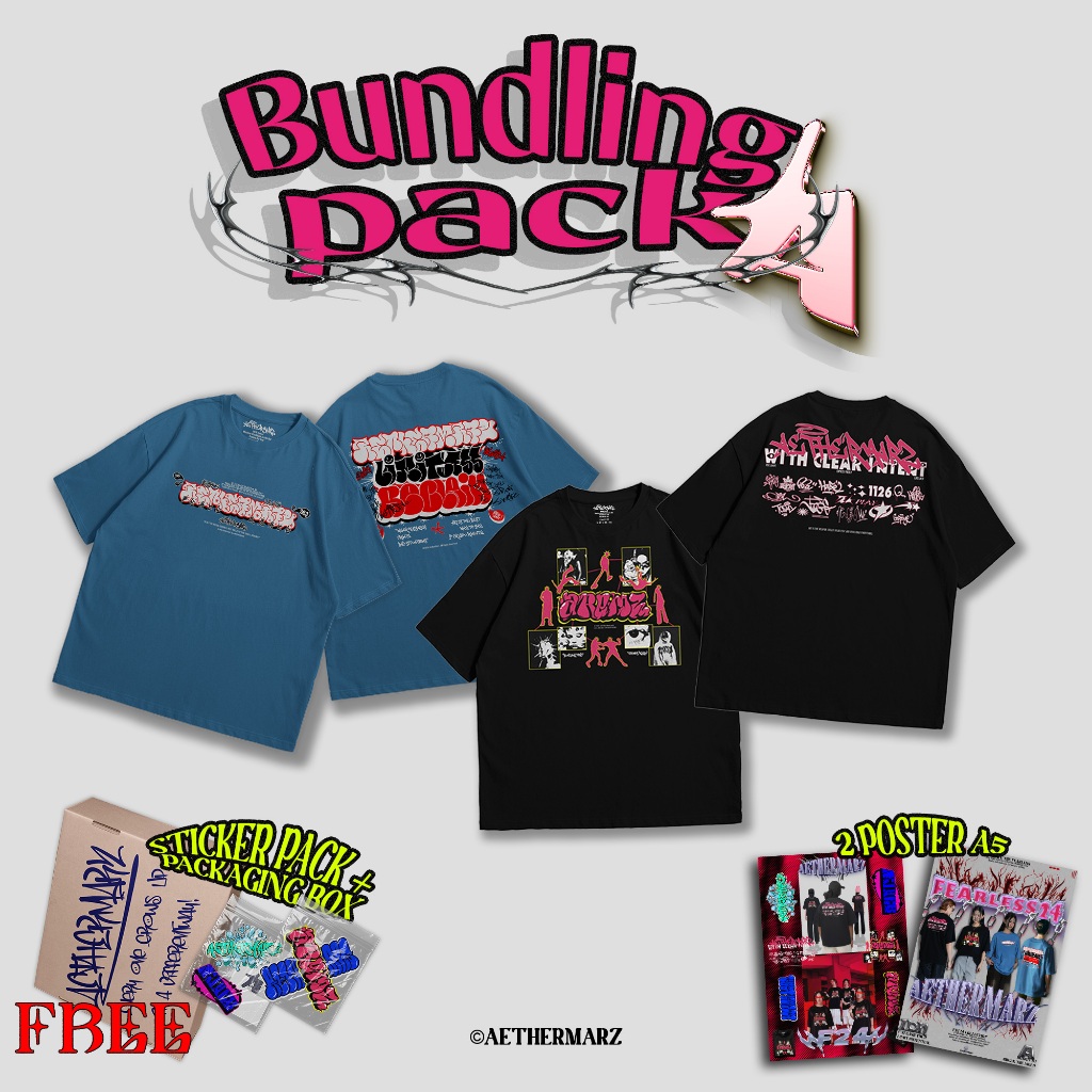 เสื้อยืด Bundling Pack || [ เสื้อยืด 2 ตัว + แพ็คสติ๊กเกอร์ฟรี + กล่อง ...