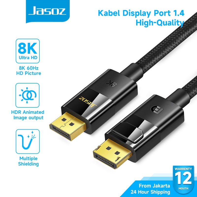 Jasoz DisplayPort Cable DP 1.4 Male to Male 8K 60hz 4K/144hz 2K/165Hz ...