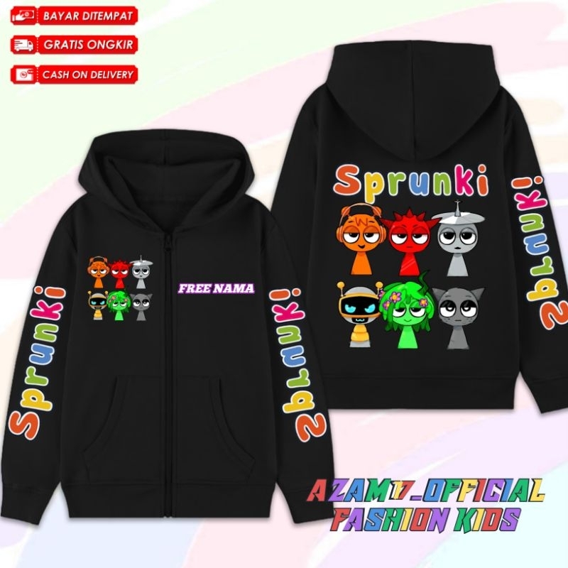 Sprunki CHILDRENS HOODIE JACKET ALL CHARACTERS ฟรีชื่อ / SPRUNKI ...