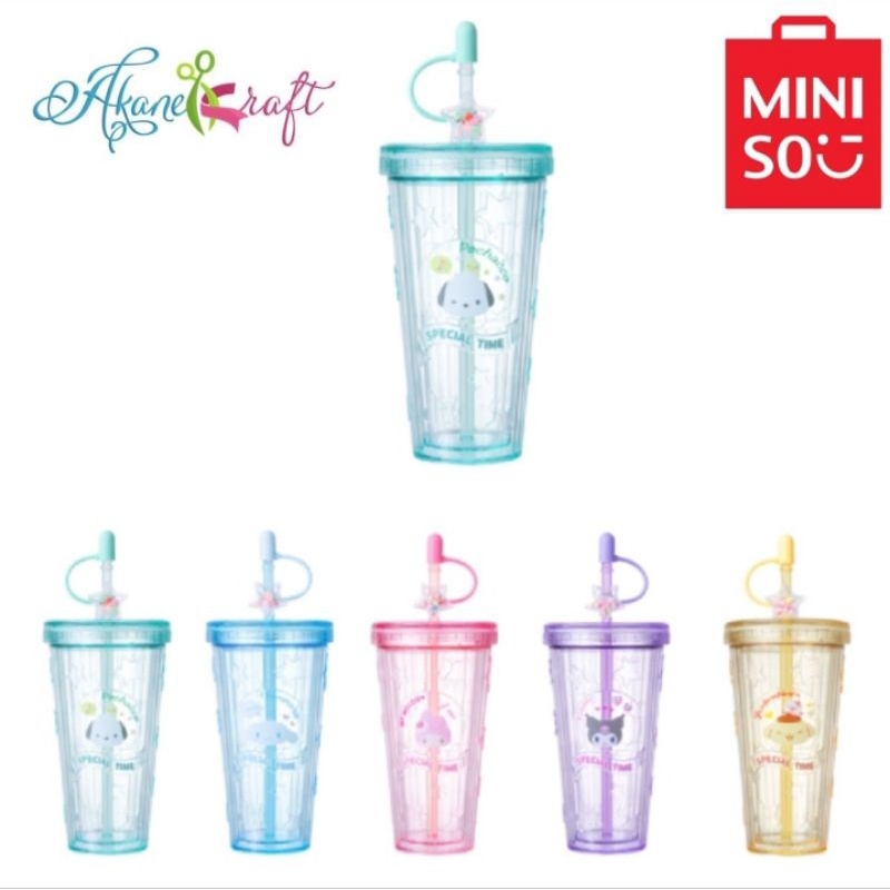 Miniso X Sanrio Star Straw Bottle 420 ML Original Summer Cold Drink ...