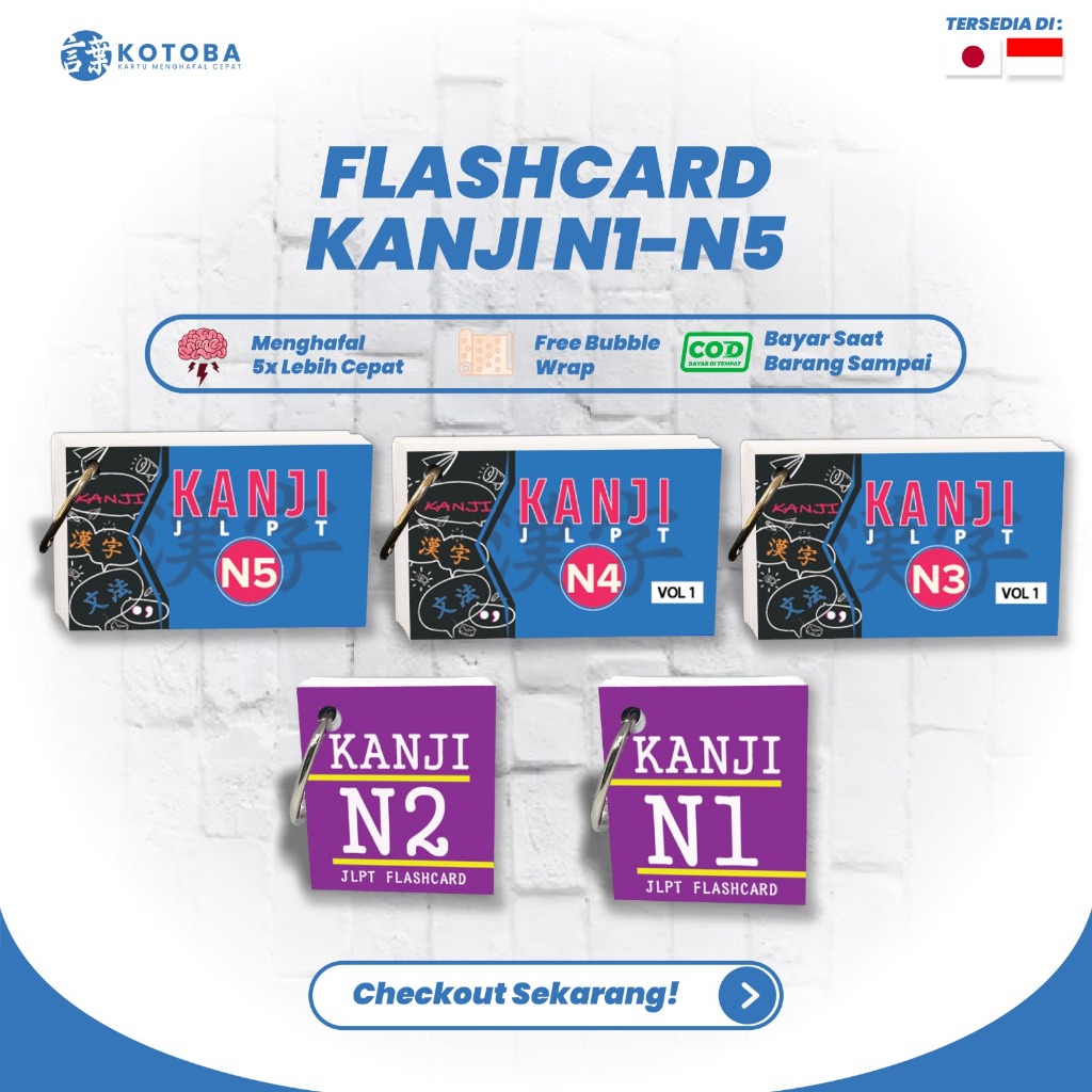 Kanji JLPT แฟลชการ์ดระดับ N5 N4 N3 N2 N1 ภาษาญี่ปุ่นจดจําการ์ดการศึกษา - โคโตบา Flashcard ...