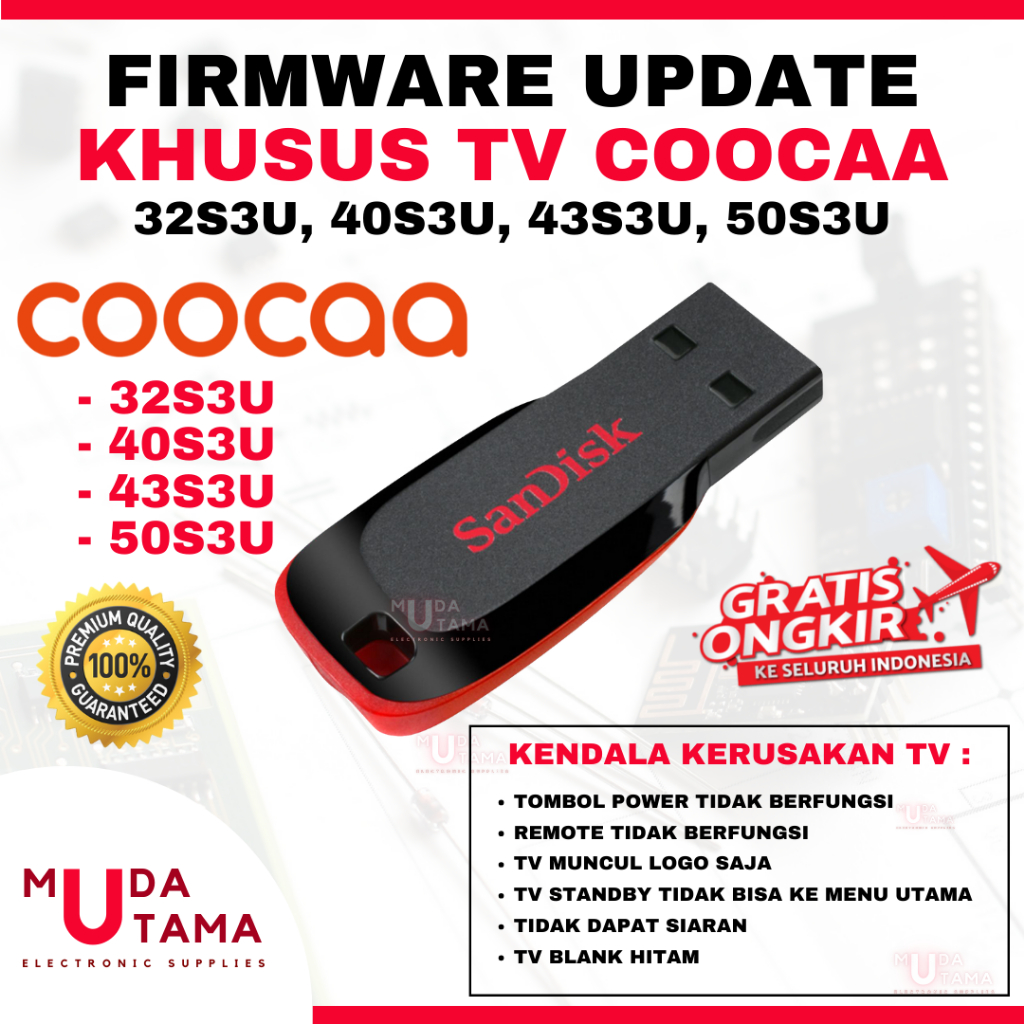 USB Update Firmware TV COOCAA 32S3U 40S3U 43S3U 50S3U - Flashdisk ...