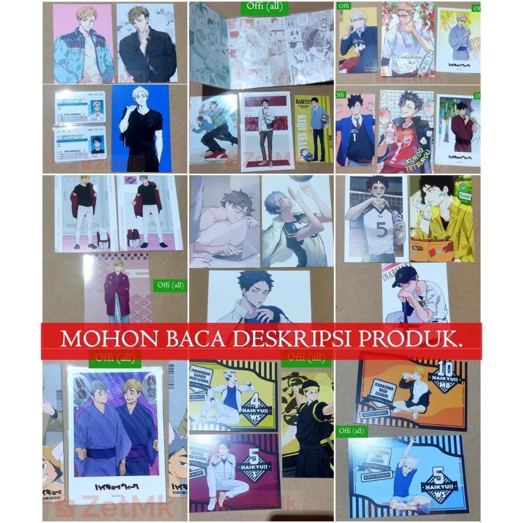 Haikyuu Fanmerch โปสการ์ดอย่างเป็นทางการ Akashi Keiji Bokuto Kotaro Miya Osamu Miya Atsumu ...