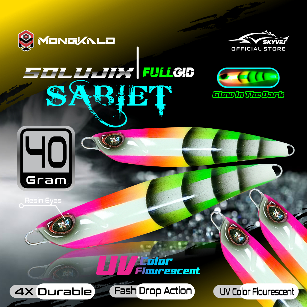 Metal Jig 40 กรัม Full GID Mulkalo SOLUJIX Light Up Night Casting Bait ...