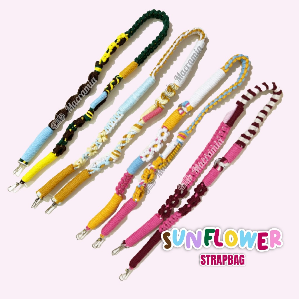 สายกระเป๋า Macrame SUN FLOWER| พรีเมี่ยม | สายคล้องกล้อง | กระเป๋าสาย ...