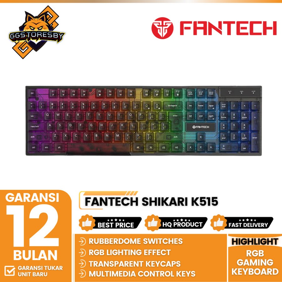 คีย์บอร์ดเกม Fantech SHIKARI K515 RGB | Shopee Thailand