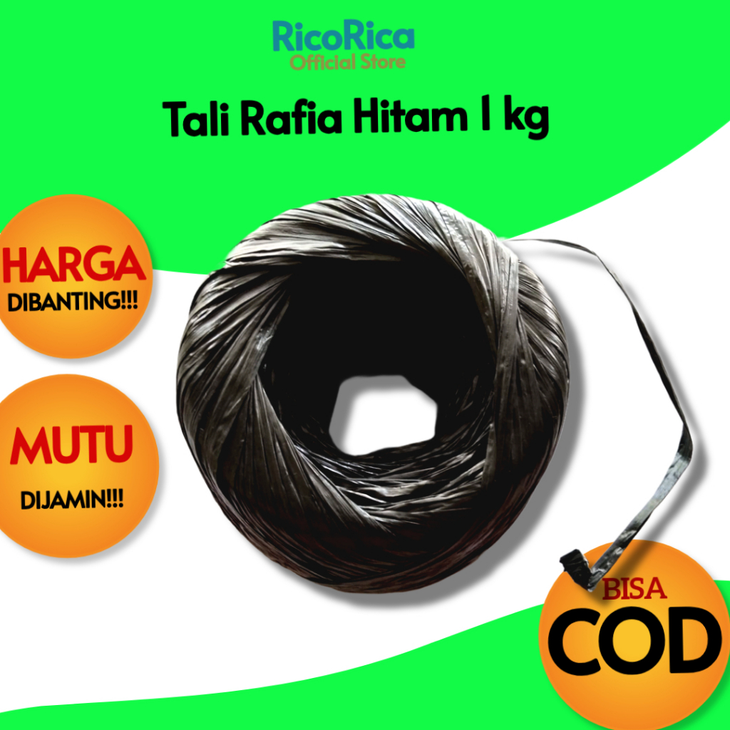 Hitam Raffia Rope ม้วนใหญ่ 1กก. สีดํา | Shopee Thailand
