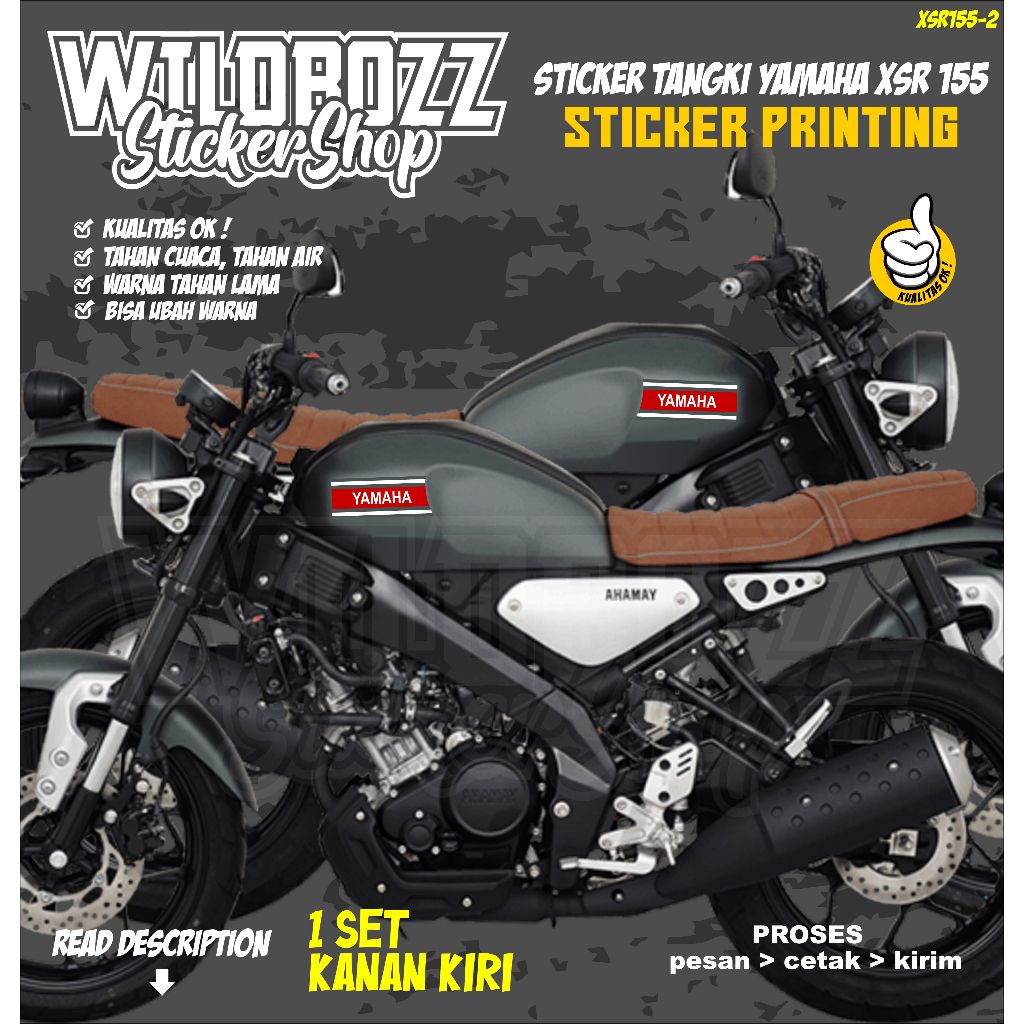 Yamaha xsr Tank STICKER 1 ชุดขวาซ้าย (xsr155-2) WILDBOZZ STICKER ...