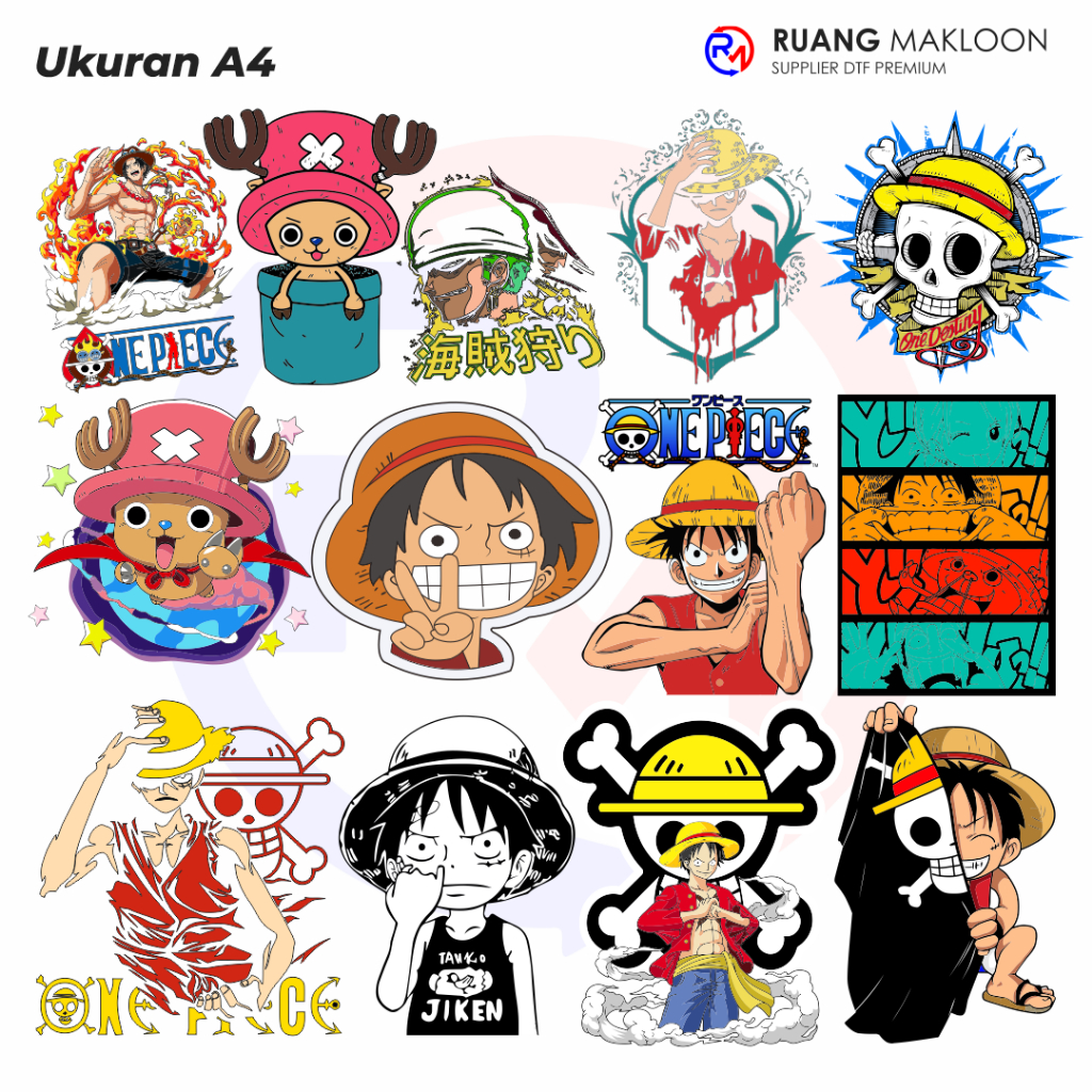 Iron-on Screen Printing DTF Screen Printing Unit A4 Anime One Piece 02 ...