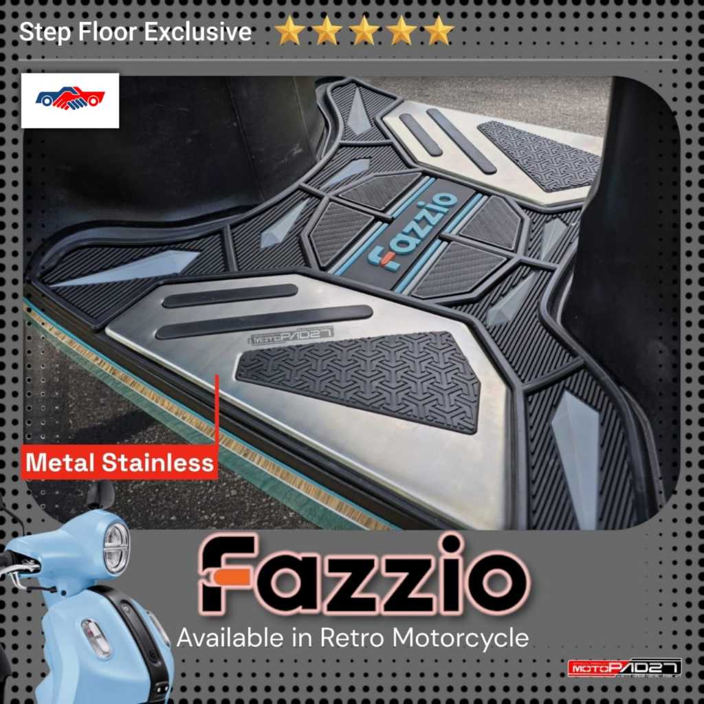 Fazzio 125 motopad27 V1 V3 พรมมอเตอร์ไซค์ และสแตนเลสกันลื่น | Shopee ...