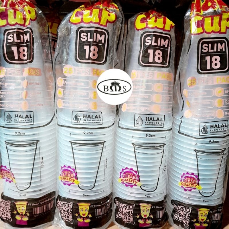 HOK CUP SLIM 18 (1slp = 25 ชิ้น) ไม่มีฝาปิด / ถ้วยพลาสติก / Oz CUP ...