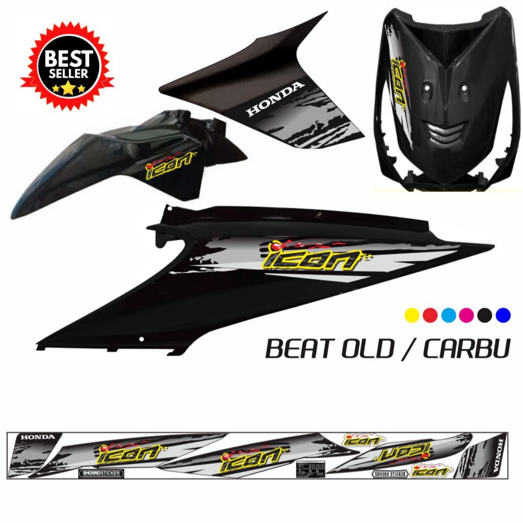 HONDA BEAT MOTORCYCLE VARIATION STICKER OLD CARBUE ICON MOTIF | Shopee ...