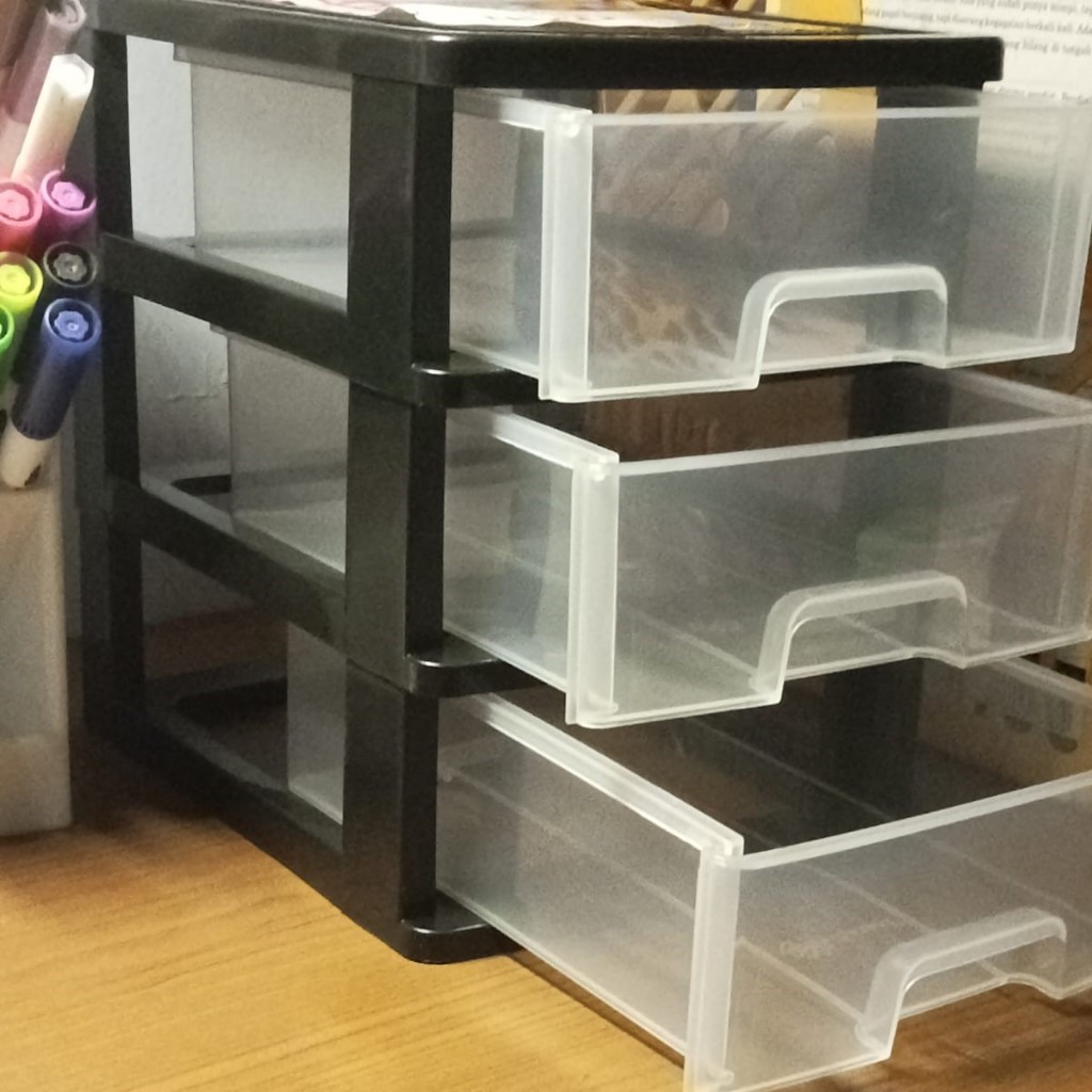 Aesthetic 3 Stack Mini Drawer / Make Up Box / กล่องดินสอ - ลิ้นชักอเนก ...