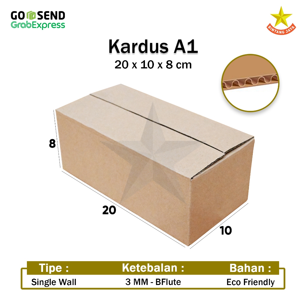 กล่องกระดาษแข็ง CARTON PACKING DUS A1 PLAIN 20 CM x 10 CM x 8 CM ...