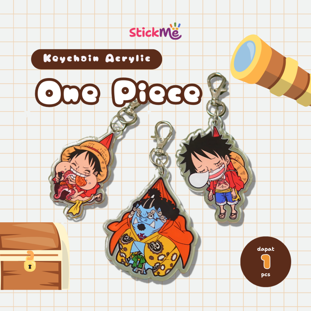 Gantungan Anti-scratch One Piece Series พวงกุญแจอะคริลิคพวงกุญแจสําหรับ ...