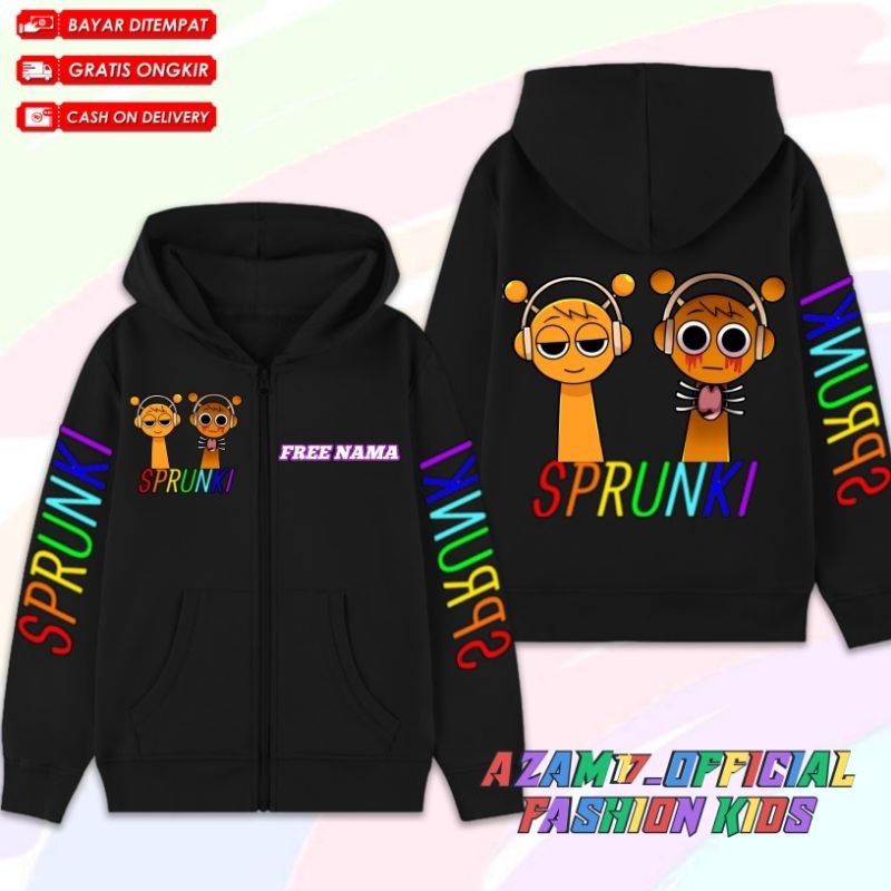 Sprunki INCREDIBOX CHILDRENS HOODIE JACKET CHARACTER ORN FREE NAME ...