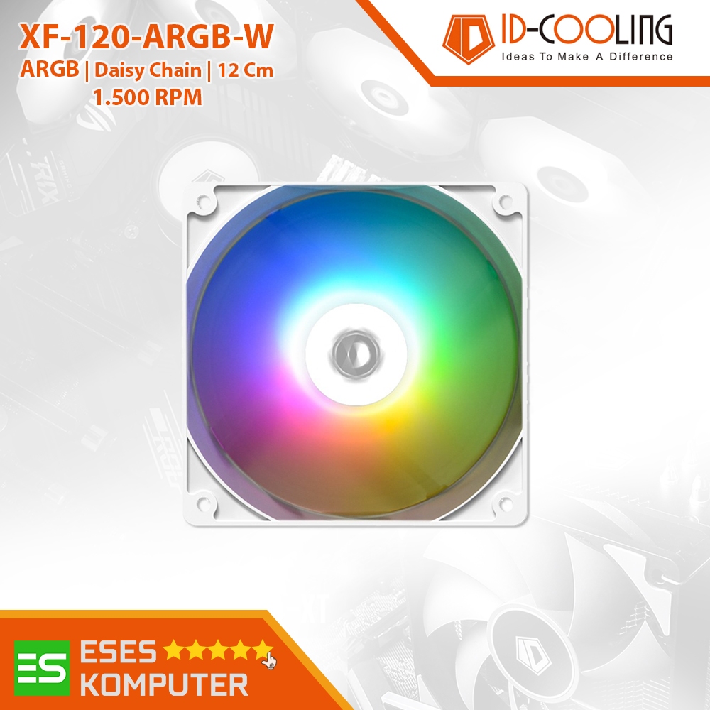 พัดลม ID-COOLING XF-120-ARGB-W สีขาว | เคสพัดลมขนาด 12 ซม. 120 มม. ปลอก ...