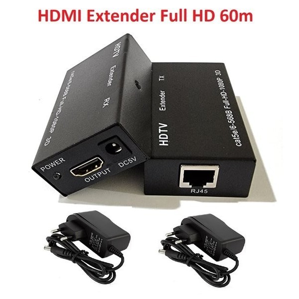 Hdmi Extender 60M Over LAN Cable RJ45 UTP Cat5e/6 60 เมตร | Shopee Thailand