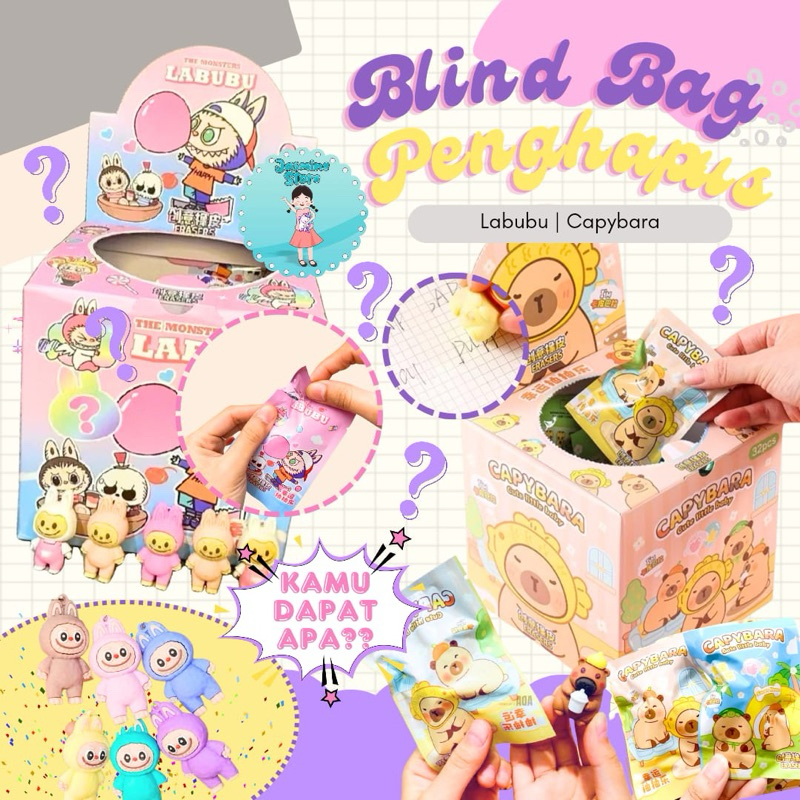 Labubu Blind Bag Eraser/Capaba Blind Bag Eraser/Lawapia Blind Box ...