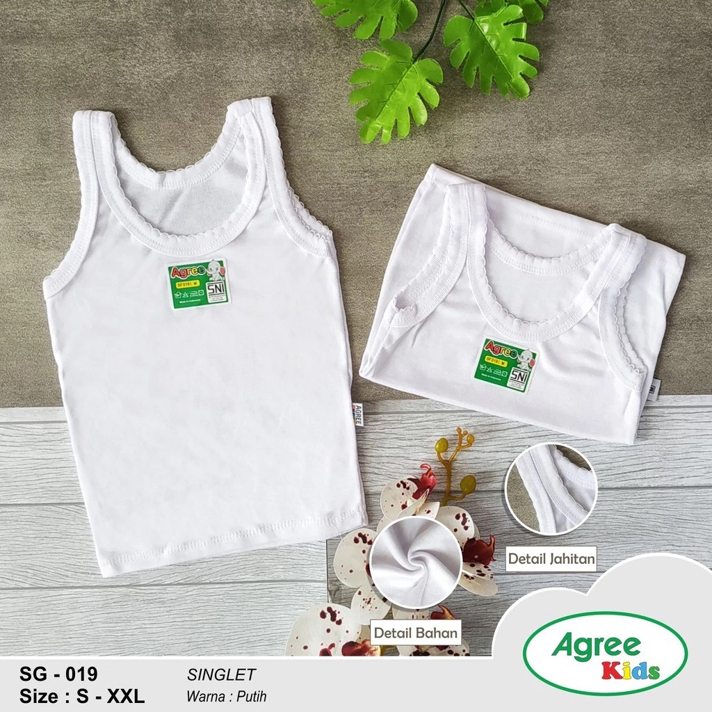 (6pc) เสื้อกล้าม Agree SF 019 | เสื้อซับในเด็ก | เสื้อยืดสร้อยข้อมือ | เสื้อสายเดี่ยวเด็ก Agree ...