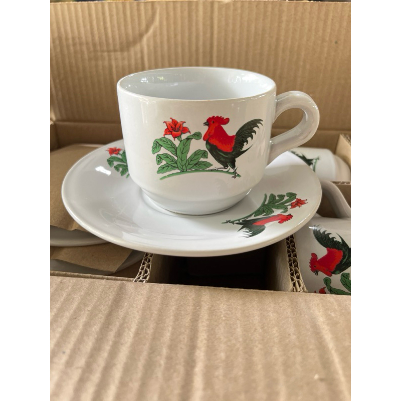 ครึ่งโหล Lucky Fine Rooster Motif ถ้วยชากาแฟ | Shopee Thailand