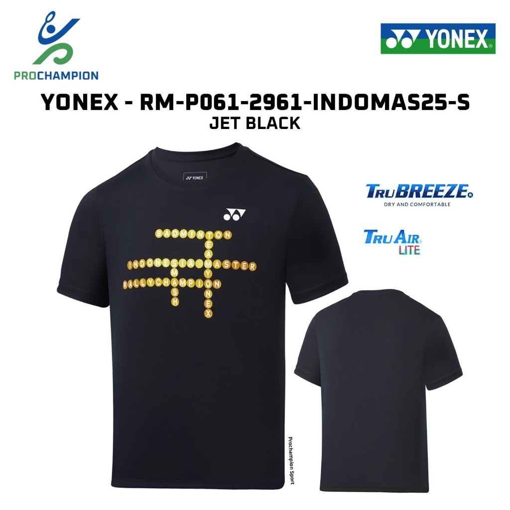 เสื้อยืดเสื้อแบดมินตัน Yonex อินโดนีเซีย Master RM 2961 Jet Black ...