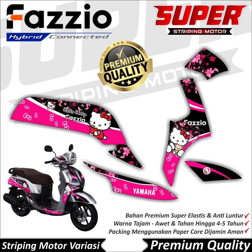 สติกเกอร์ FAZZZIO เย็นป้องกันการซีดจาง FAZIZIO Striping Yamaha FAZZIO ...