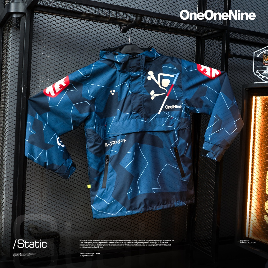 Oneonenine Ksr Big Pocket Static Blue Jacket - เสื้อแจ็คเก็ตมอเตอร์ไซค์ ...