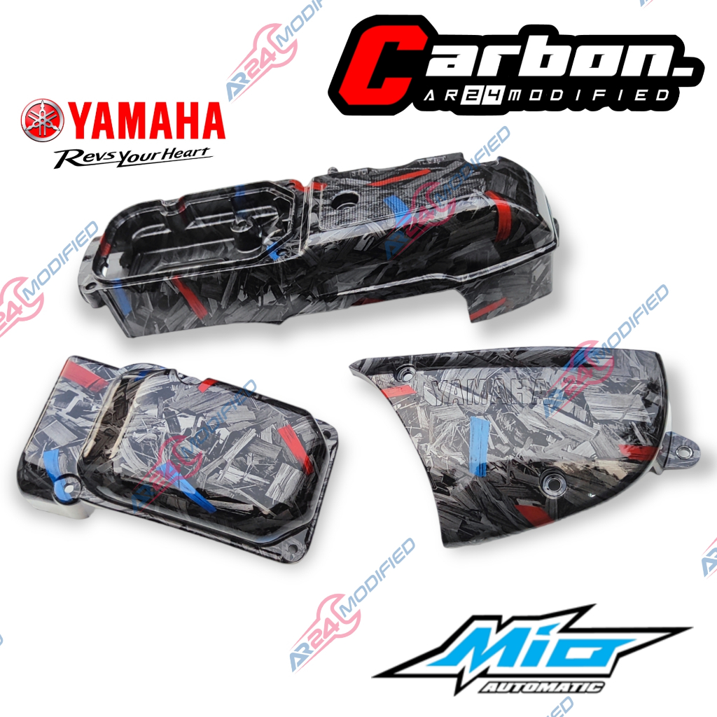 ชุดฝาครอบฝา CVT Mio Karbu Mio Lama Carbon WTP ลายสับปลอม | Shopee Thailand