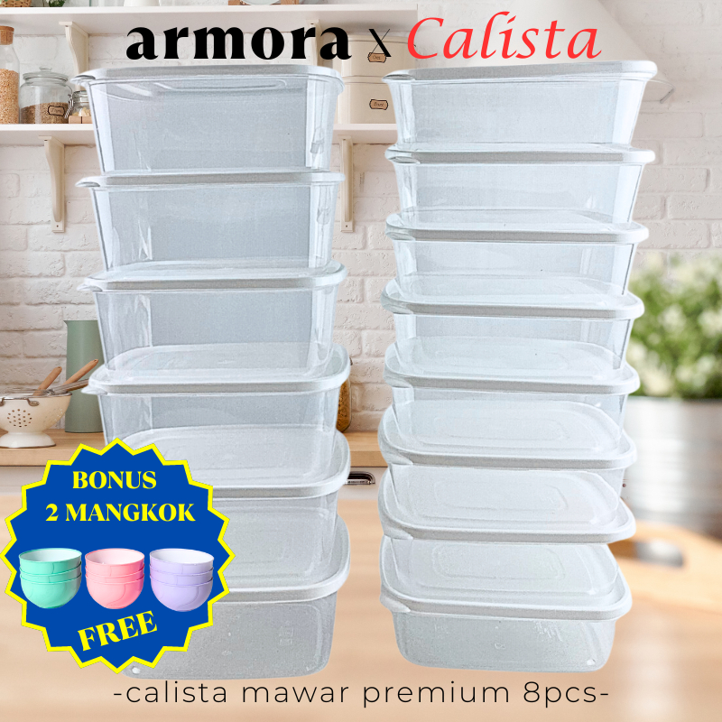 Mawar CALISTA] ขวดพลาสติก CALISTA Rose SET FOOD CONTAINER PREP ชุด ...