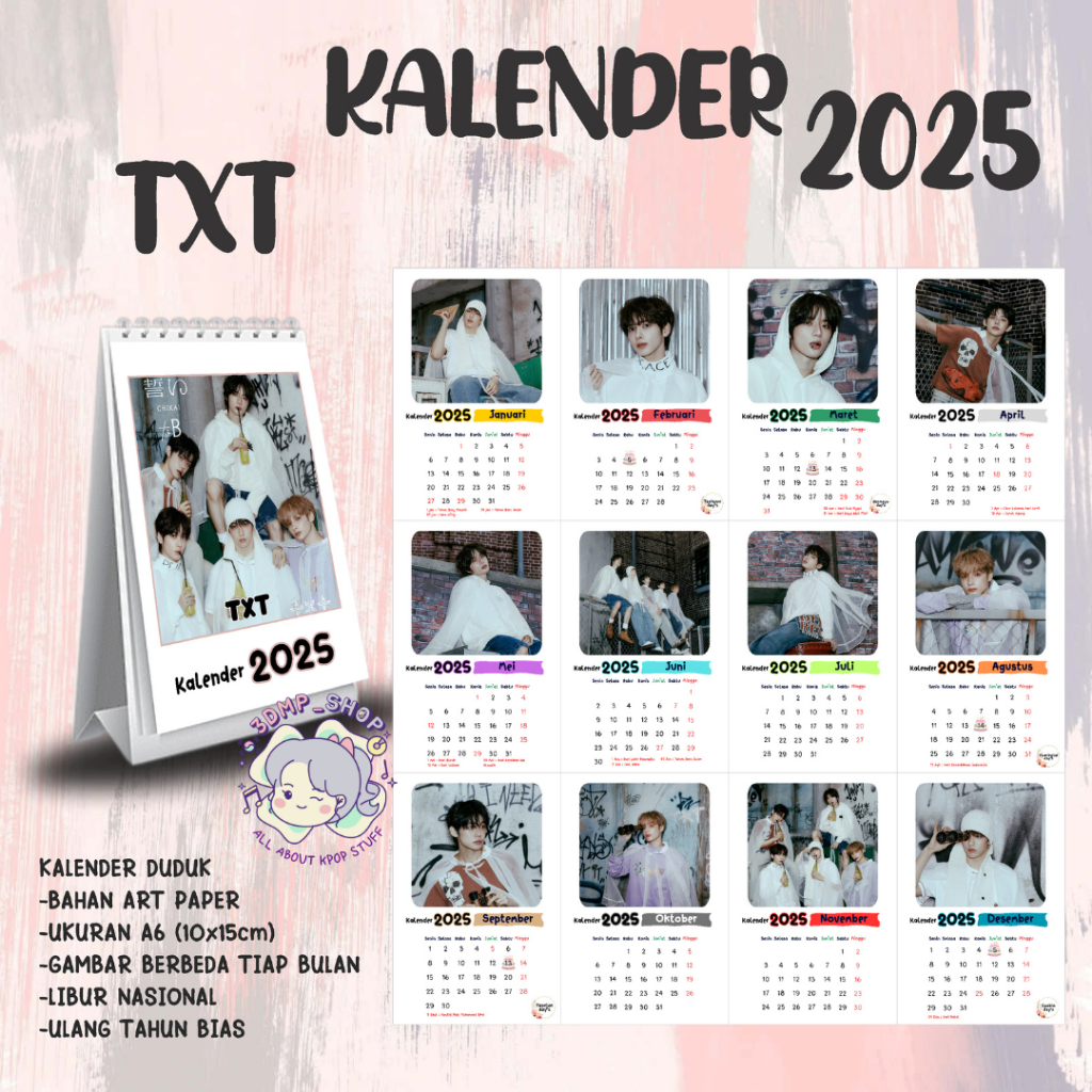 2025 KPOP TXT SITTING CALENDAR | Shopee Thailand