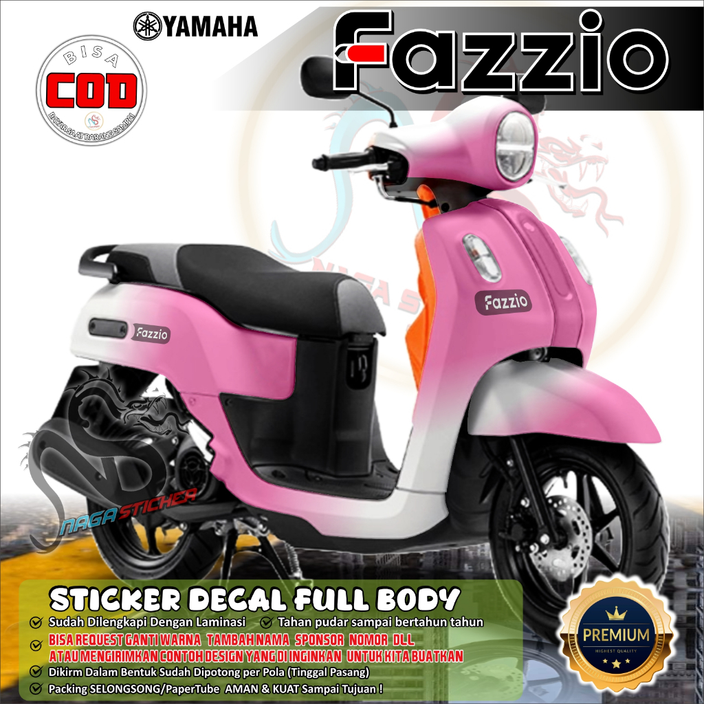 Yamaha Fazzio Full Body Decal สติกเกอร์ 2 สี Variation NS1603 ออกแบบที่ ...