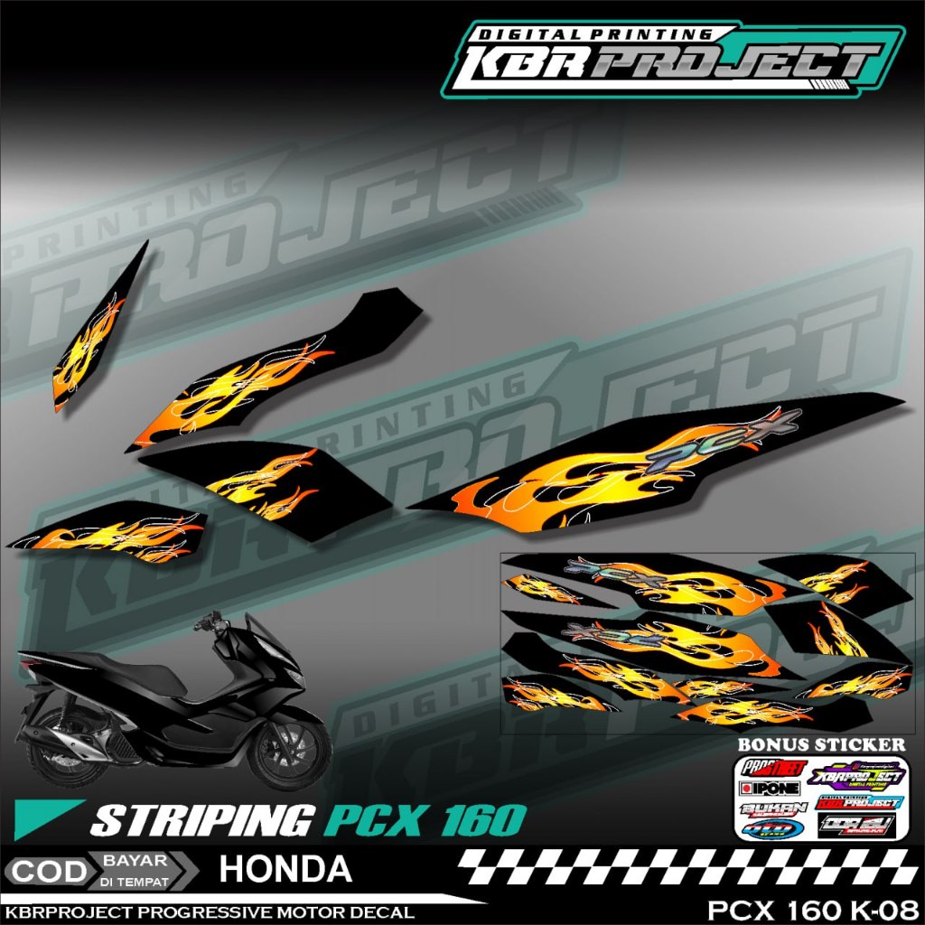 PCX 160 COOL PREMIUM MOTORCYCLE STRIPING STICKERS RACING DESIGN ...