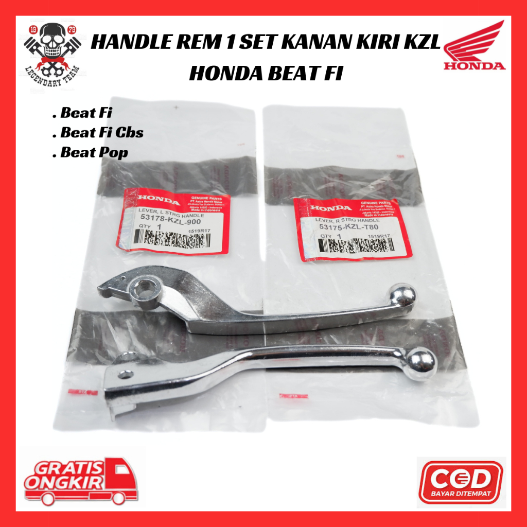 มือเบรค 1 ชุดขวาซ้าย Honda Beat Fi - Beat Fi Cbs - Beat Pop รหัส KZL ...