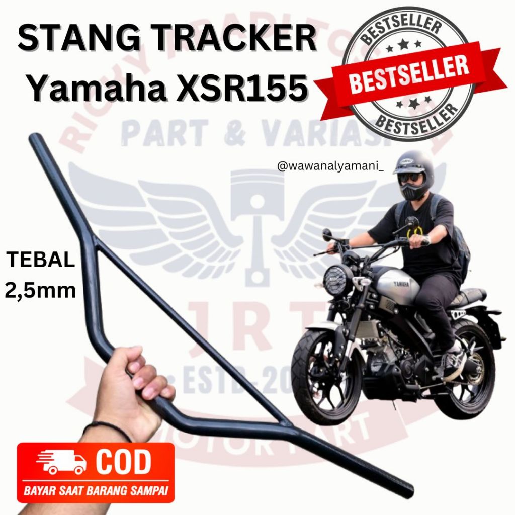 YAMAHA XSR TRACKER HANDLEBAR 2.5 มม.สี TICK COATING BLACK GLOSSY และ ...