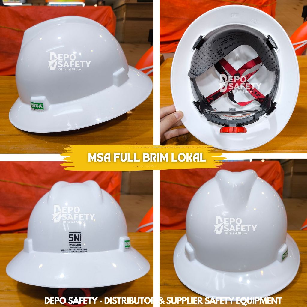 FASTACK สีขาว FULL BRIM SAFETY MSA HELMET - MSA FULL BRIM V-GARD PROJECT SAFETY HELMET | Shopee ...