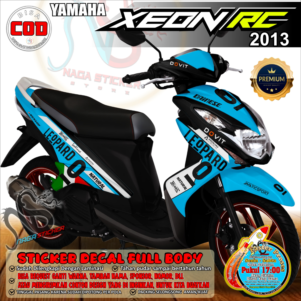 2013 Yamaha Xeon RC Full Body Decal สติกเกอร์เสือดาว Motif NS10404 ...