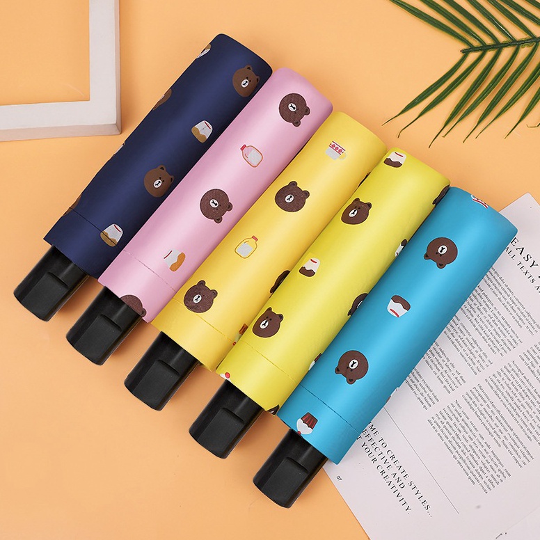 ช้อปที่นี่ Bear Motif ร่มพับ Anti-UV ร่มพับ Bear Character Sunscreen ...